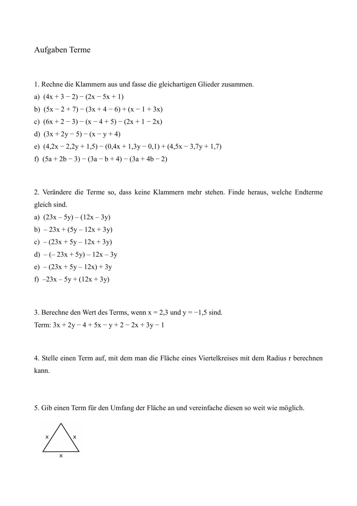 Übungsaufgaben Terme – Mathematik Nachhilfe Blog